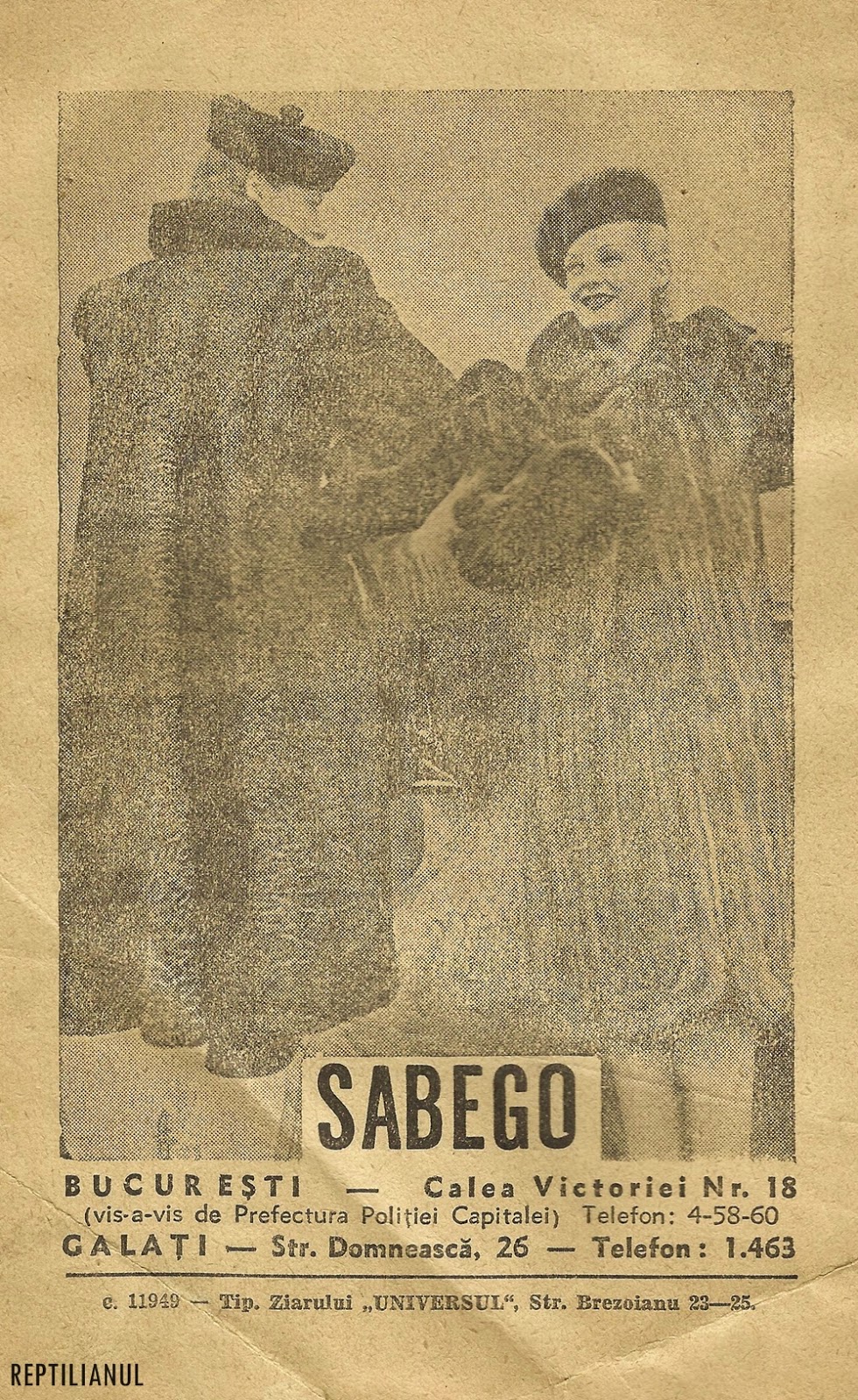 Reclame vechi (1939) - REPTILIANUL