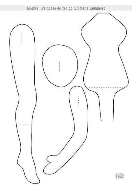 Boneca com molde para imprimir gratis - Ver e Fazer