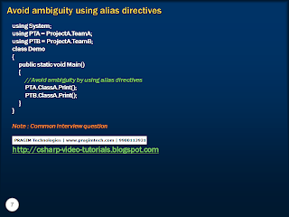Sql server, .net and c# video tutorial: Part 18 – Namespaces in C#