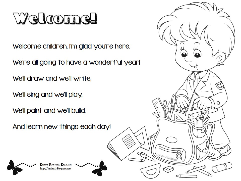 Enjoy Teaching English: WELCOME BACK TO SCHOOL POEMS