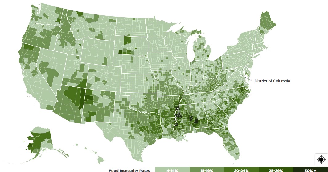The Rural Blog: Map charts county-level data of food insecurity