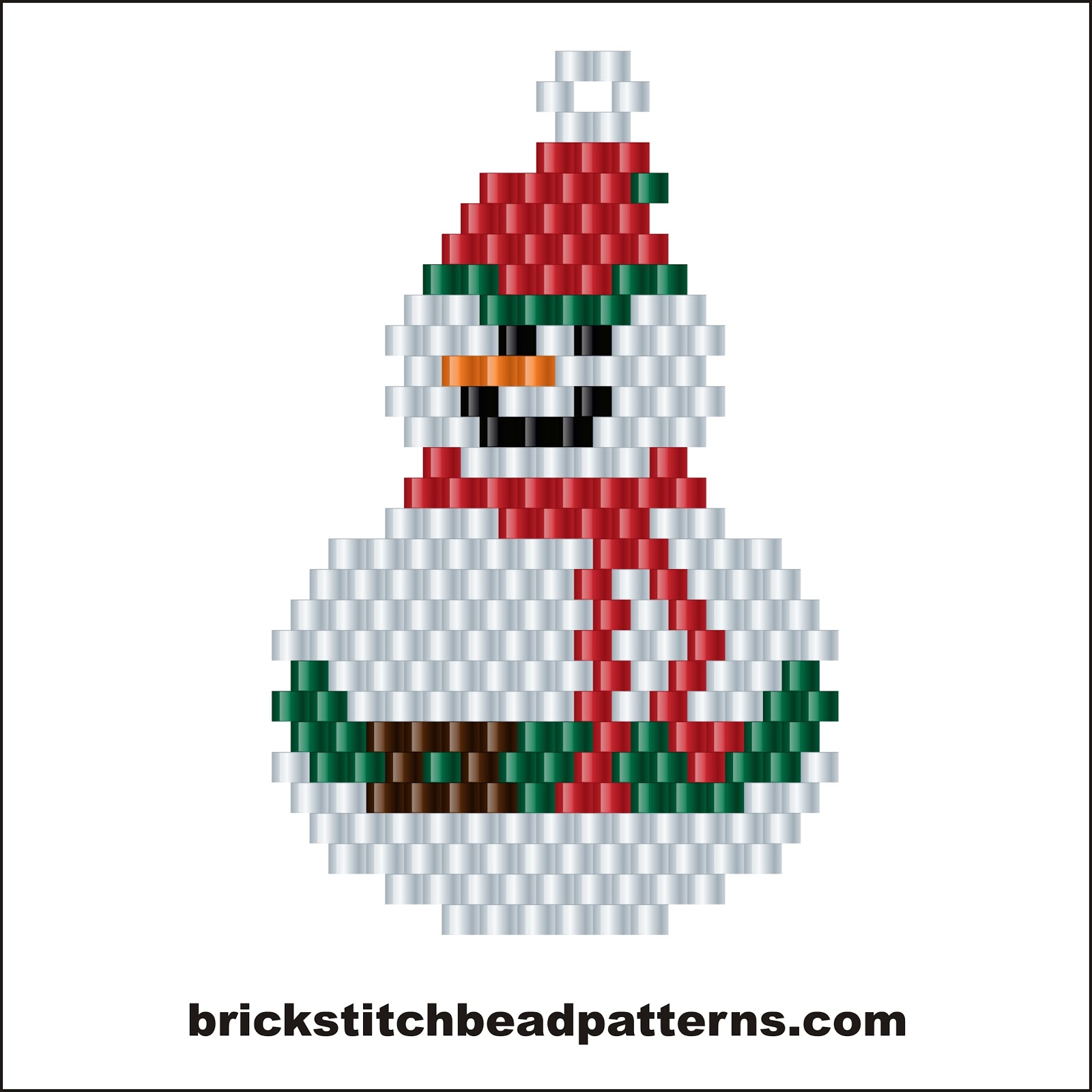 Brick Stitch Bead Patterns Journal: Christmas Snowman Free Brick Stitch ...