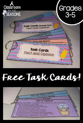 Classroom Freebies Too: Fact and Opinion Task Cards