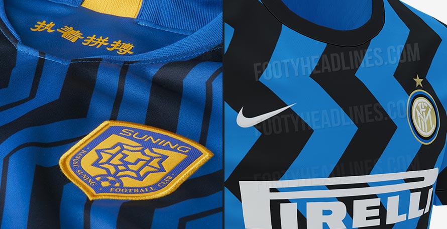 Inter Milan 20-21 Zig-Zag Design - Nike Jiangsu Suning 2020 Home Kit ...