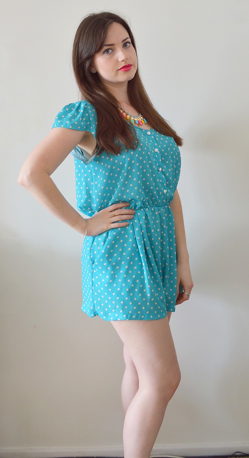 Simply Sarah: OOTD | POLKA DOT PLAYSUIT