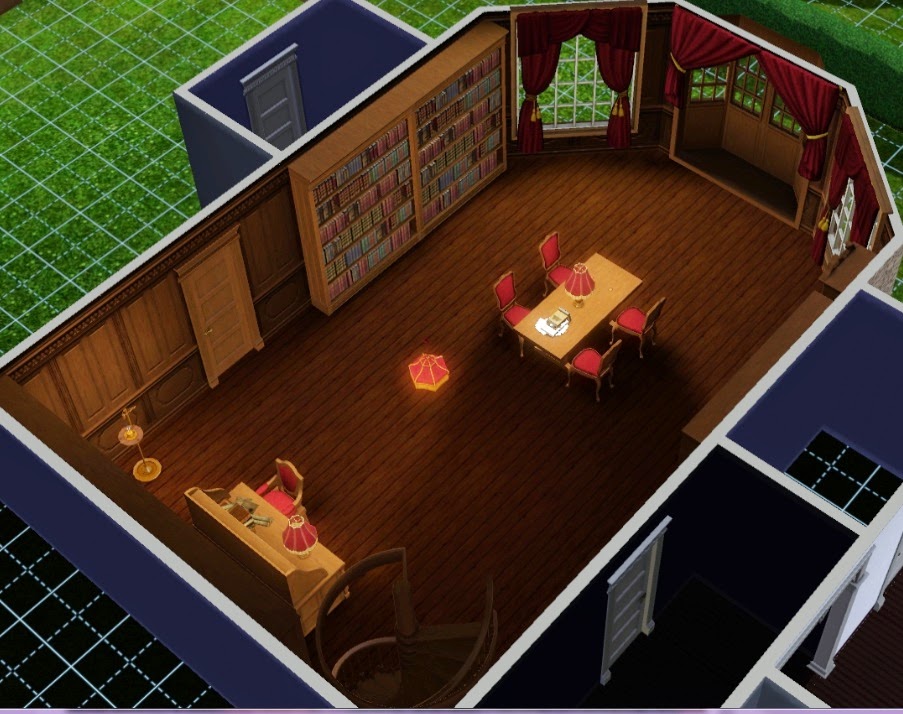 Sims 3 Building: Victorian mansion: Library