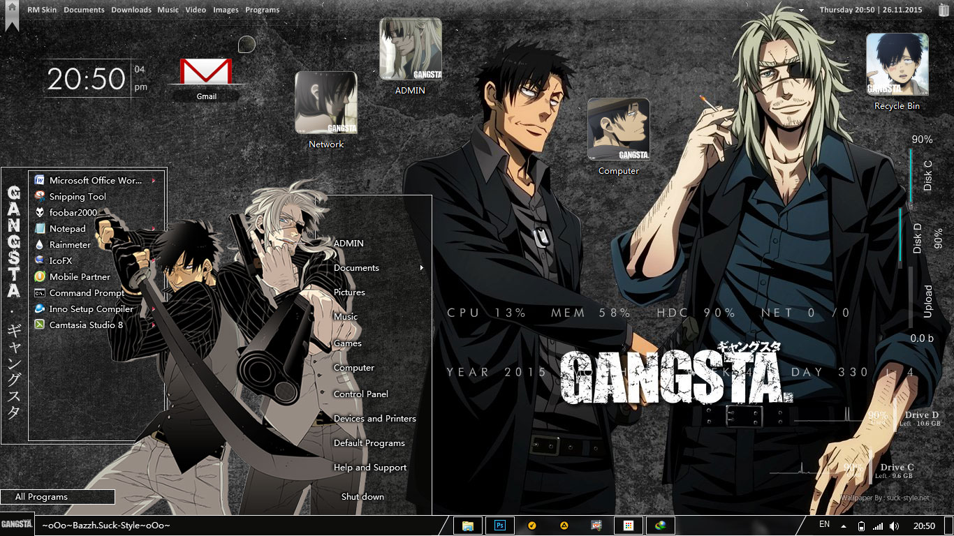 Theme Windows 7 GANGSTA. ギャングスタ By Bashkara - allsave