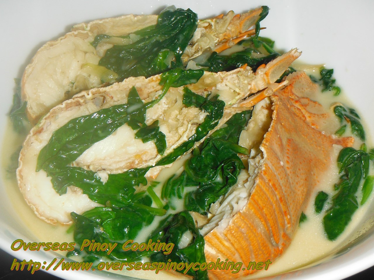 Guinataang Pitik with Spinach, Slipper Lobster in Coconut Milk with ...