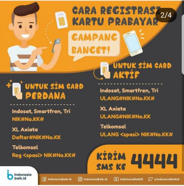Cara Cepat Registrasi Kartu Prabayar Semua Operator
