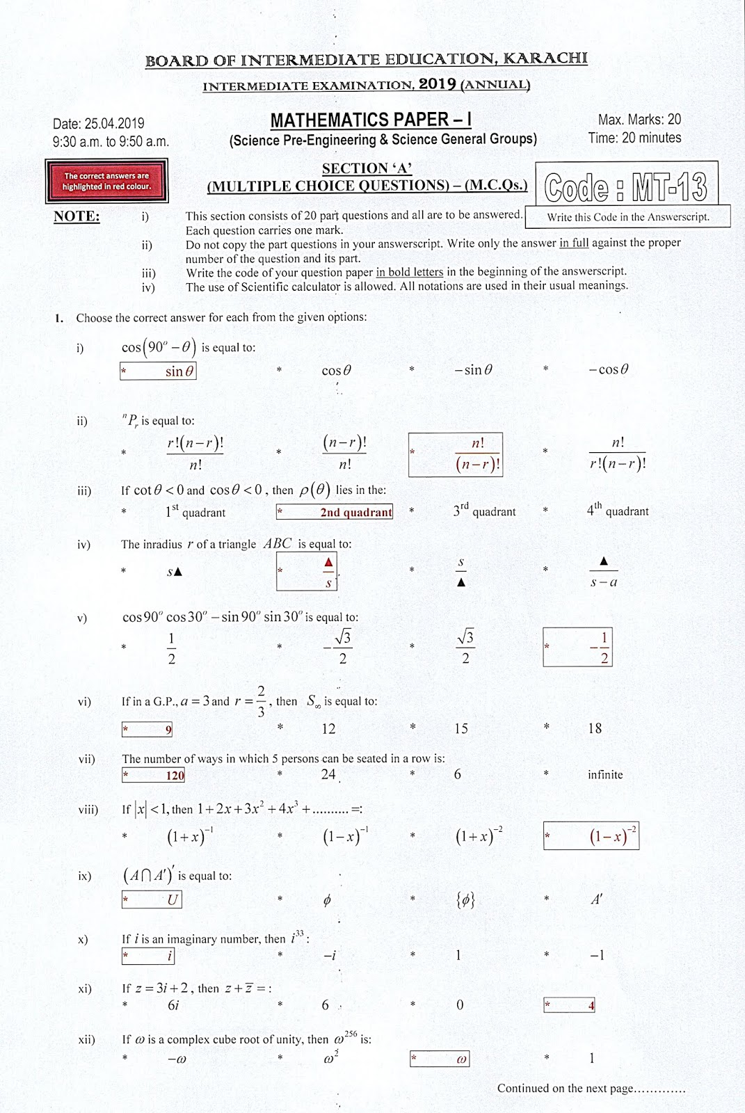 Education Is The Key To Success: Mathematics paper 1 - Past Paper 2019 ...