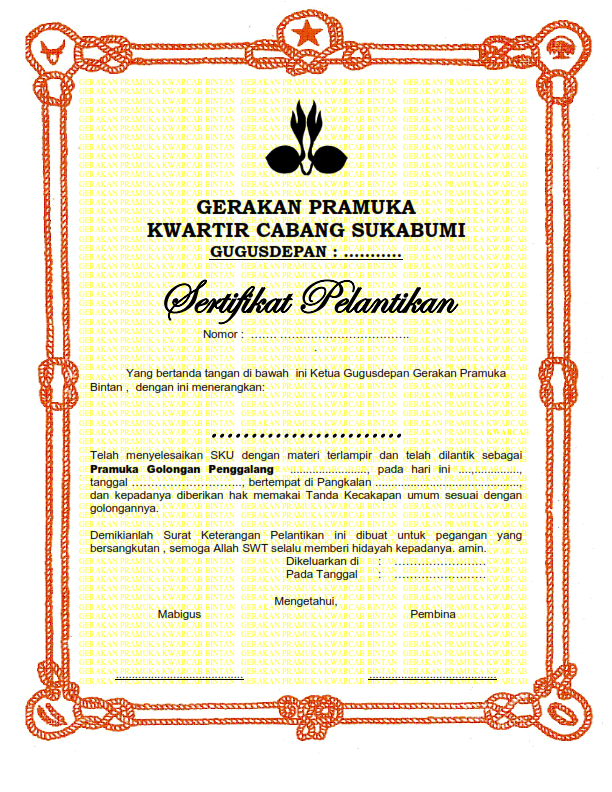 Contoh Piagam Pramuka