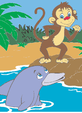 Stories For Kids: THE MONKEY AND THE DOLPHIN