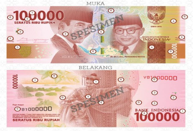 Spesimen 11 Mata Uang Kertas dan Logam Rupiah Desain Baru Tahun 2016 ...