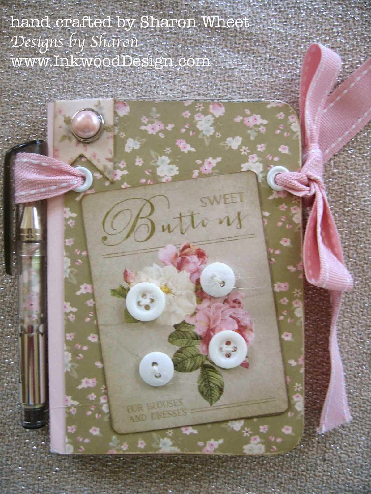 Designs by Sharon: Button Notebook