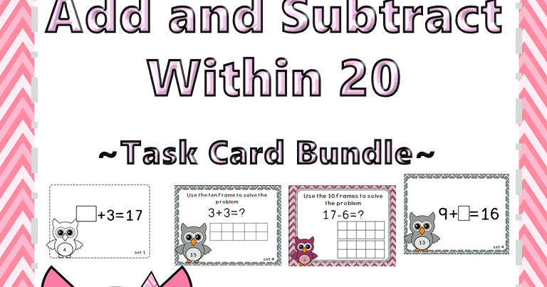 Smiths On the Coast: Math Center Idea: Adding and Subtracting Within 20 ...