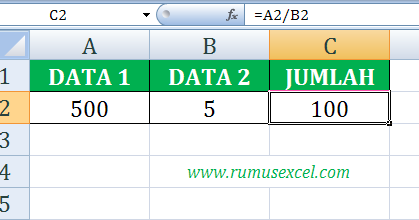 Rumus Pembagian. | Excel