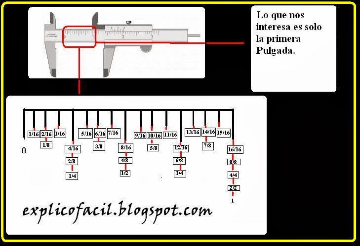 COMO USAR EL VERNIER (CALIBRAR) EN PULGADAS - EXPLICO FACIL