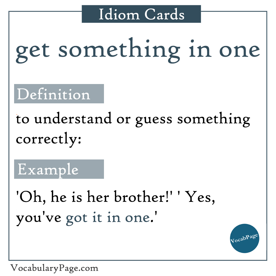 Idioms with one (1)