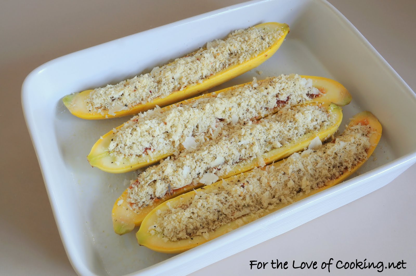 Stuffed Yellow Squash | For the Love of Cooking