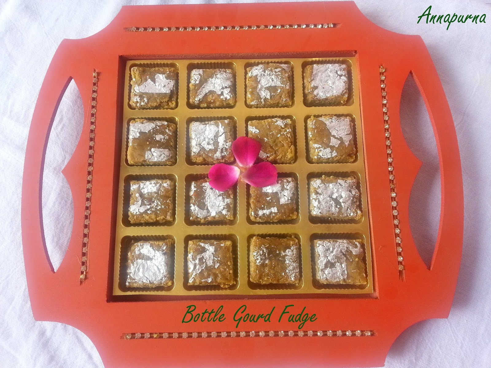 Annapurna: Rose Petal Jam (Gulkand) flavored Bottle Gourd Fudge / Lauki ...