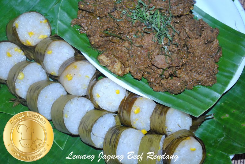 PATYSKITCHEN: RAYA SPECIAL - LEMANG JAGUNG BEEF RENDANG AND LONTONG SAYUR