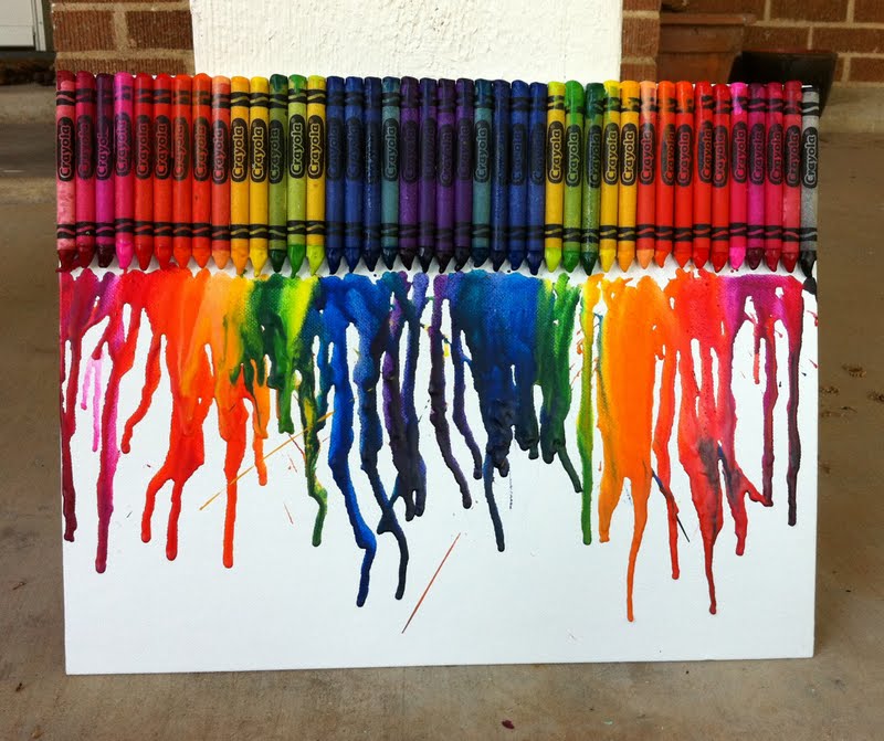 Naptime = Craft time!: Melty Crayon Canvas Art