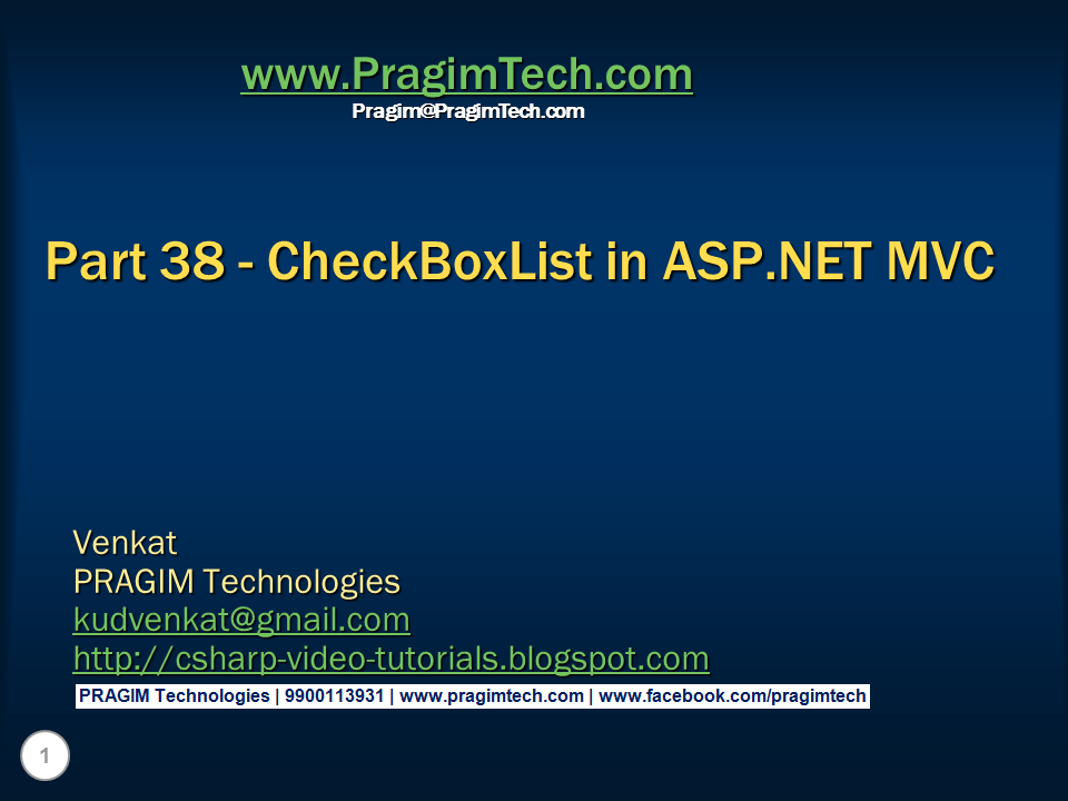 Sql Server Net And C Video Tutorial Part 38 Checkboxlist In Aspnet Mvc