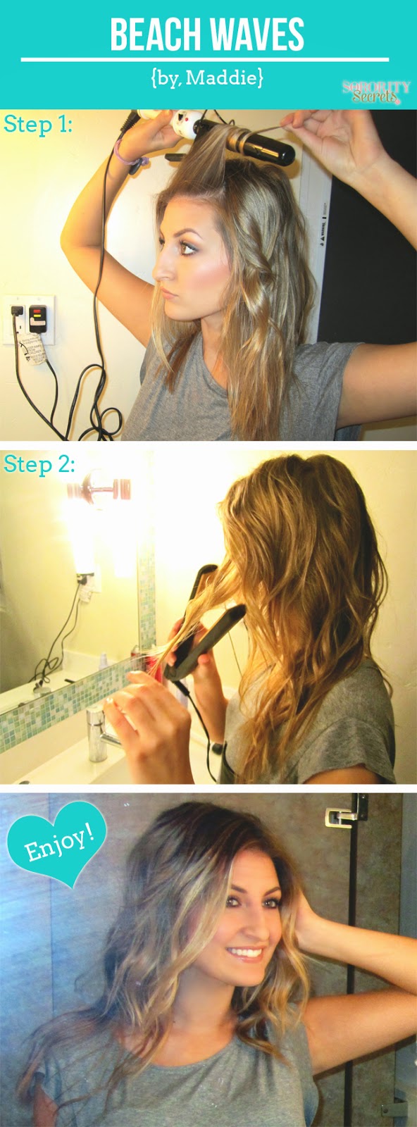 The Sorority Secrets: Beach Waves Hair Tutorial {by, Maddie}