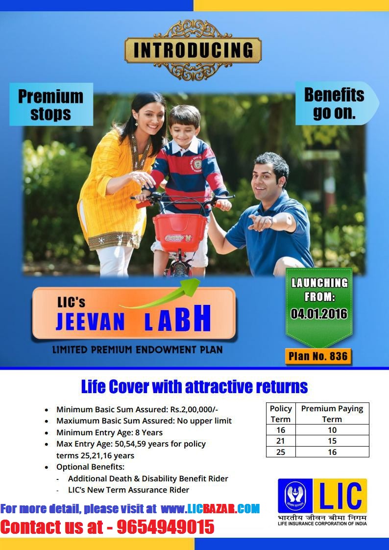 LIC's Jeevan Labh Plan -Table No.836: LIC JEEVAN LABH- TABLE NO.836 ...