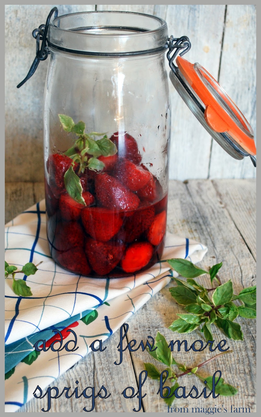 Notes from Maggie's Farm: farmstead strawberry basil cordial