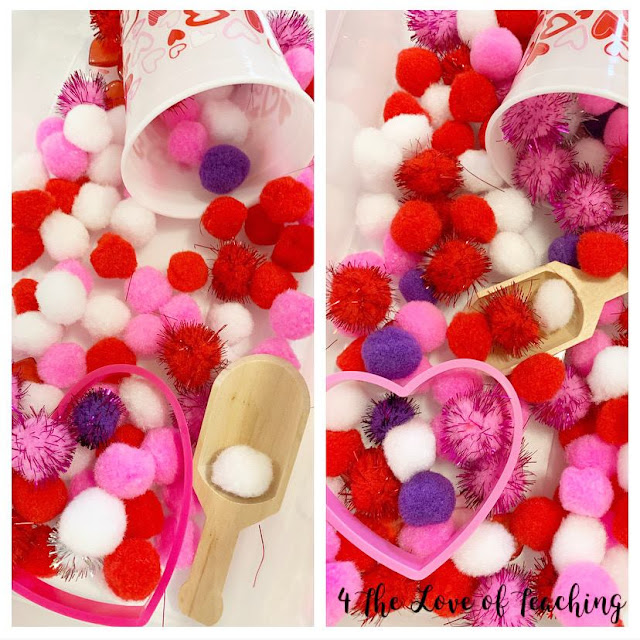 Valentine's Day Simple Sensory Bin - For the Love of Teaching