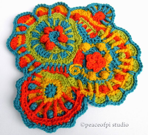 peaceofpi studio: Colorful Freeform Crochet Scrumble