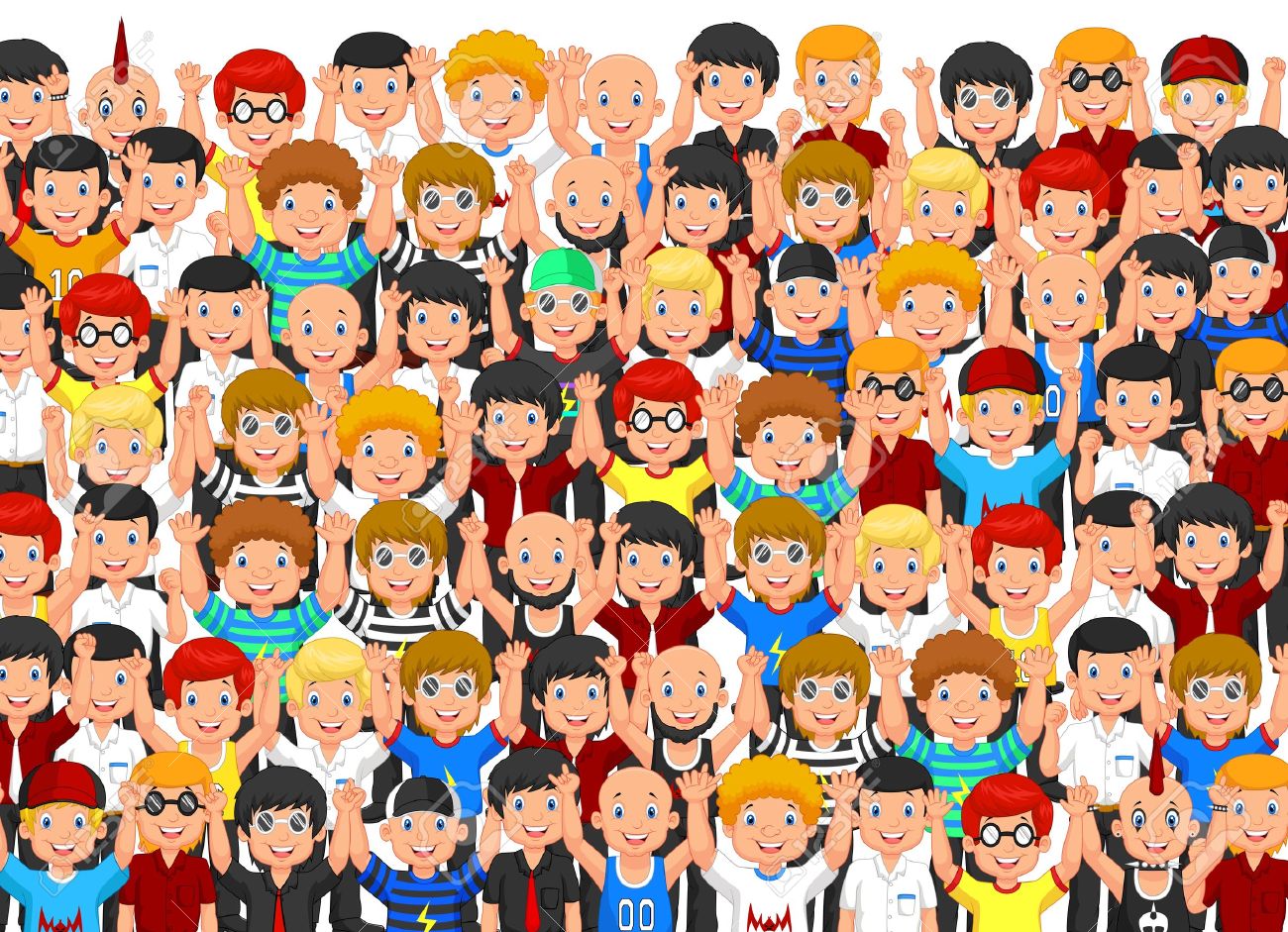 Cartoon Crowd Of People