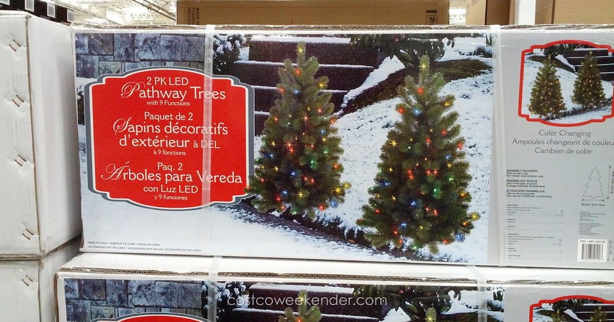 LED Spruce Pathway Trees (2 pack) | Costco Weekender