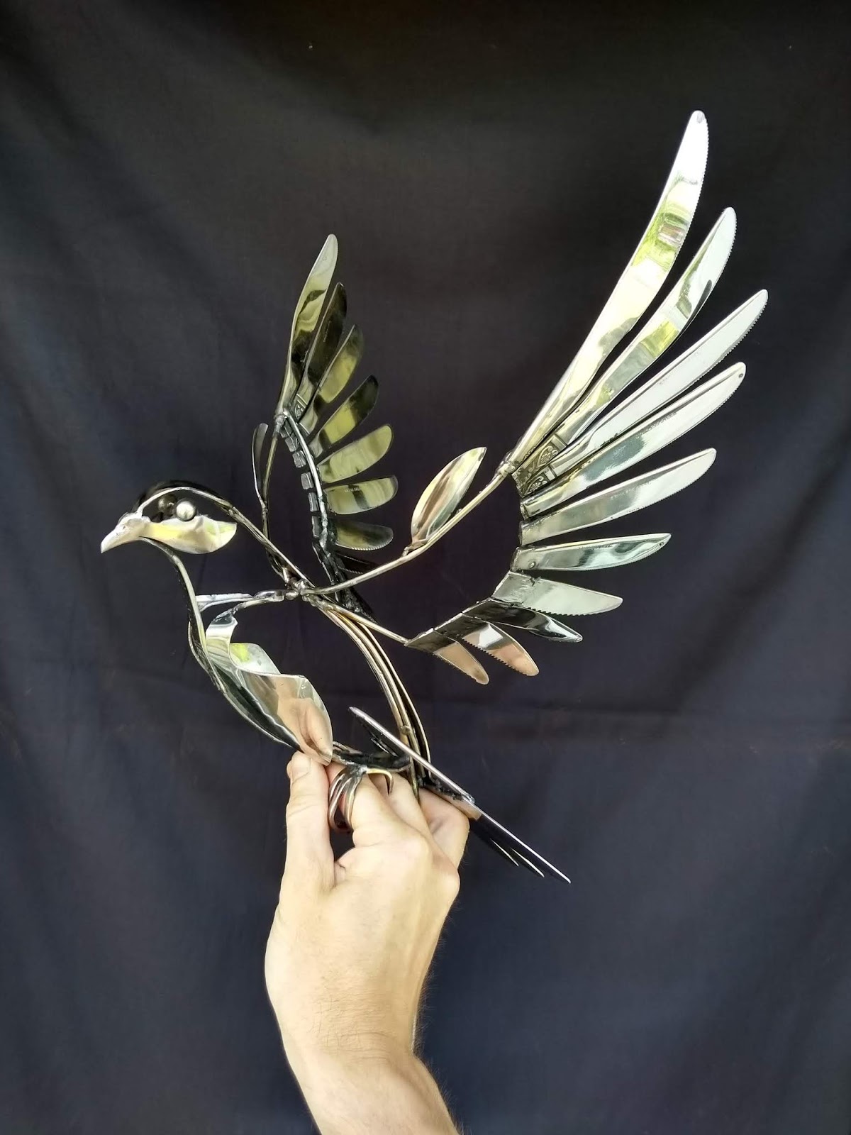 Ed Hill Metal Art: Recycled metal 'Dove of Peace' finished for RNLI art ...