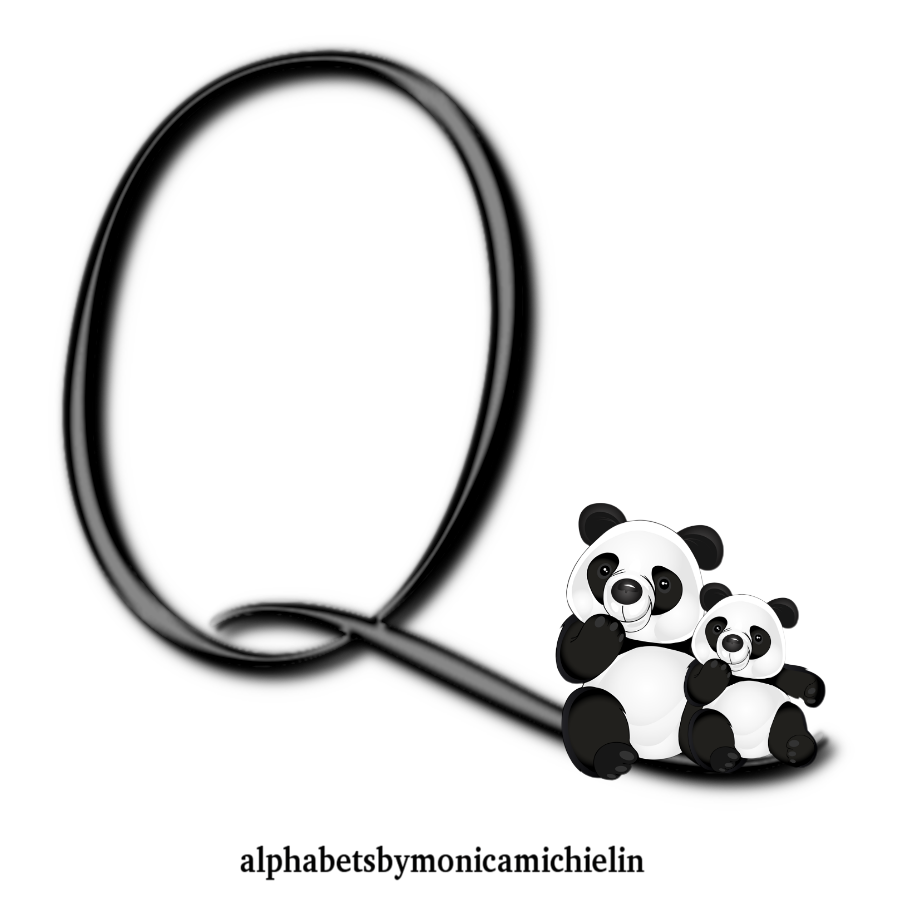 M. Michielin Alphabets: ALFABETO PRETO PANDA, BLACK ALPHABET PANDA, #panda