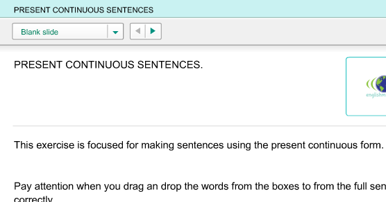 FORMING PRESENT CONTINUOUS SENTENCES | ENGLISH LANGUAGE RESOURCES FOR ...