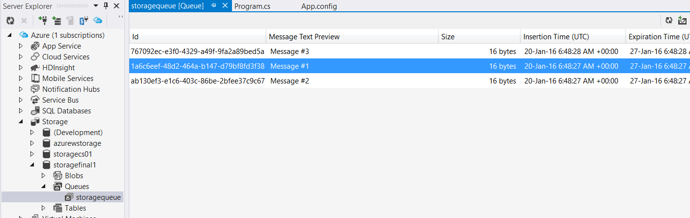Tutorial4Studies: Azure Storage Queue-Console App