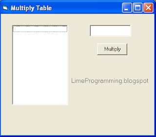 Multiplication table in Visual Basic 6.0 | LimeProgramming ...