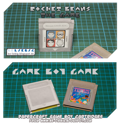 Ninjatoes' papercraft weblog: Papercraft classic Game Boy game cartridges