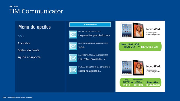 TIM Communicator - Clientes da Tim ganham aplicativo para Windows 8/RT ...