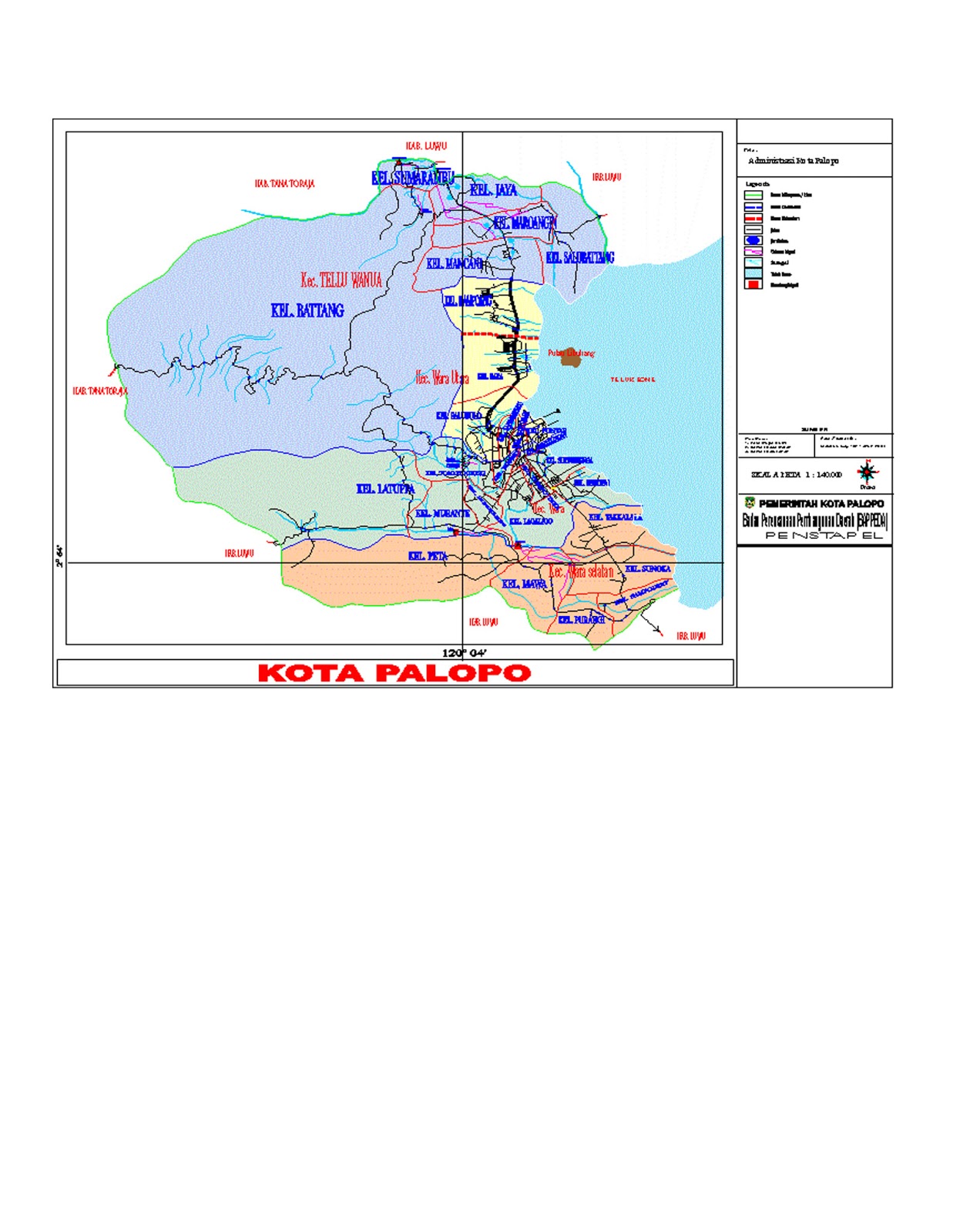 Peta Kota Palopo - Malatunrung Berdaya