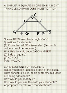 MathNotations: Common Core Activity: Square in Right Triangle - One ...