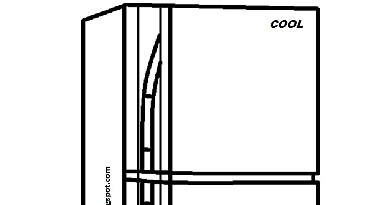 Mewarnai Gambar: Mewarnai Gambar Sketsa Kulkas 1