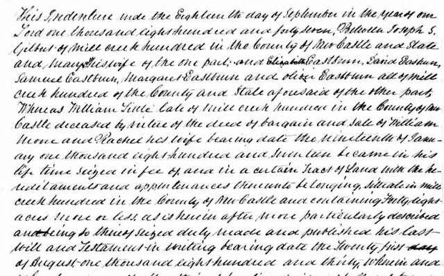 The Mill Creek Hundred History Blog: The History of the David Eastburn Farm