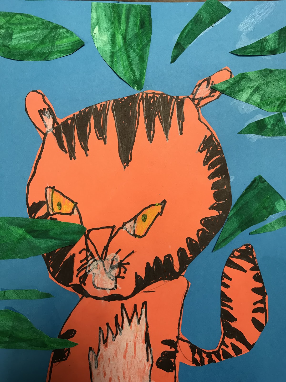 Elements of the Art Room: Kindergarten Tiger Collage