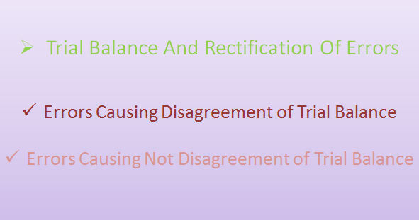 Trial Balance And Rectification Of Errors With Examples - Accounting