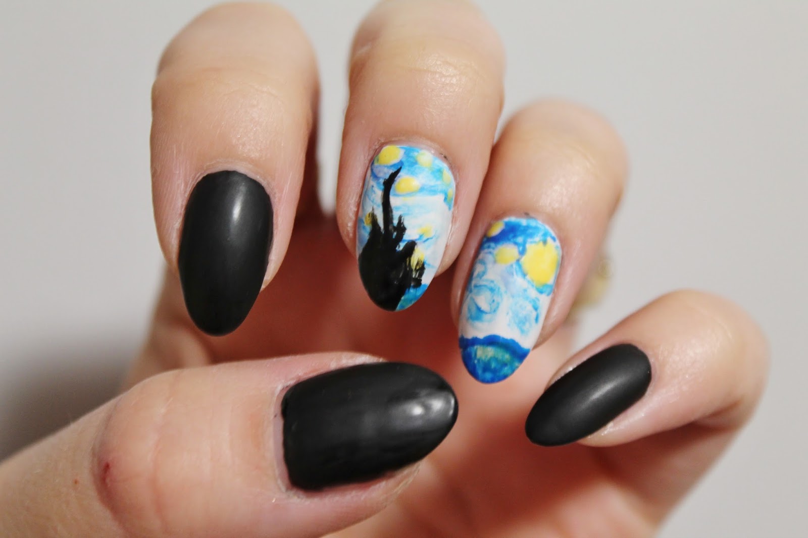 Van Gogh Starry Night Nail Art - Monica Hayworth
