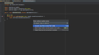 Android Studio 3.0에서 Java 코드를 Kotlin으로 변환하는 방법
