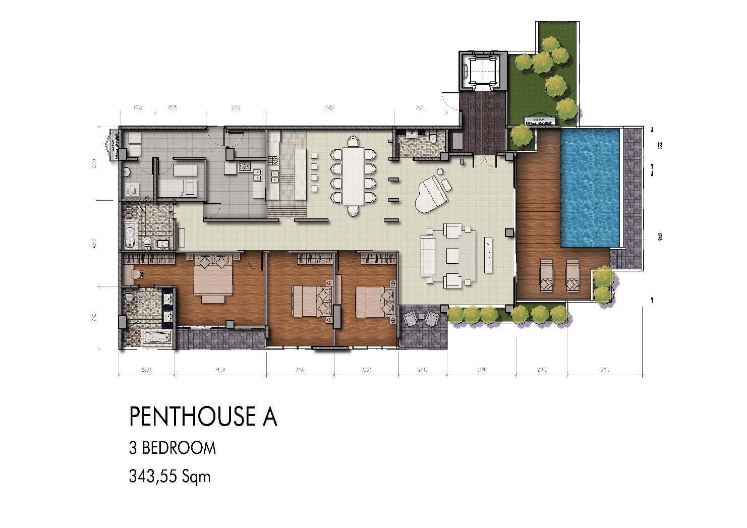 Denah Unit Padmayana Penthouse ~ Apartemen Mewah The Padmayana